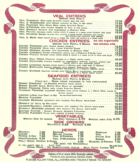 Lenny's Menu - Be sure to visit their website for a more detailed menu